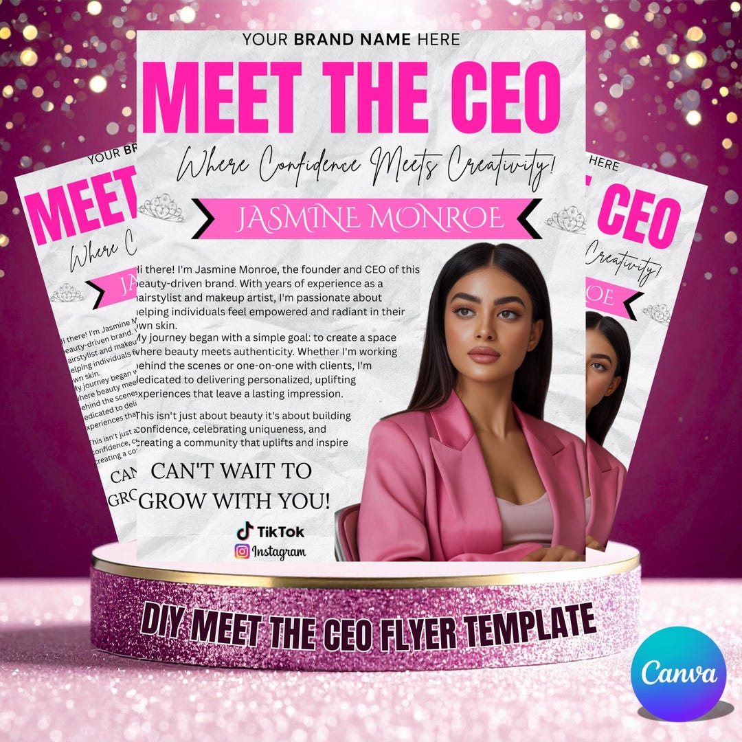 Diy Meet the Ceo Flyer Template, Meet the Owner Printable Flyer ...