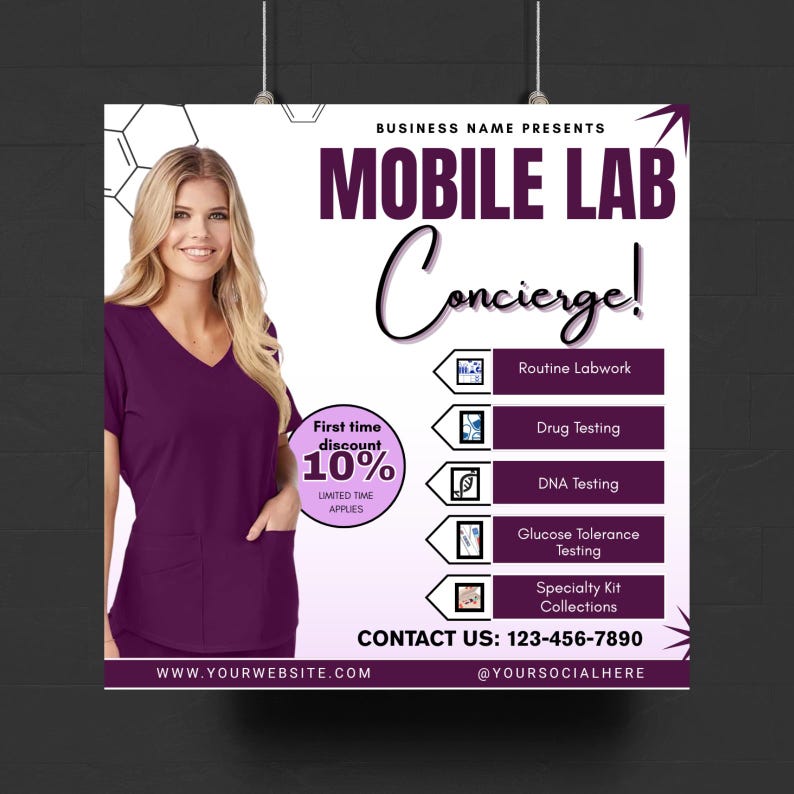 Mobile Lab Service Flyer, Medical Concierge Lab Flyer, At-home Lab ...