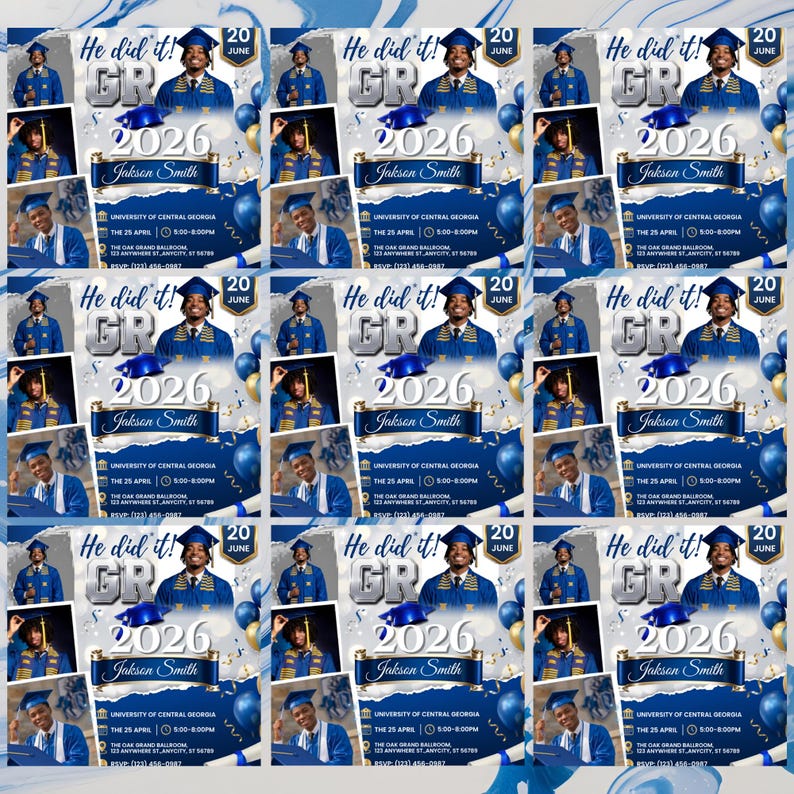 Graduation Flyer 2026, bearbeitbare College-Abschlussfeier einladen ...