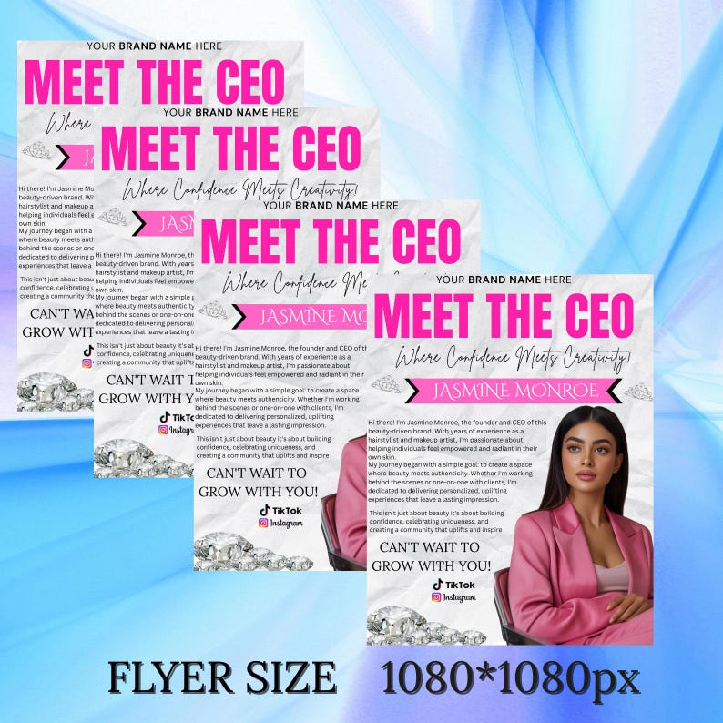 Diy Meet the Ceo Flyer Template, Meet the Owner Printable Flyer ...
