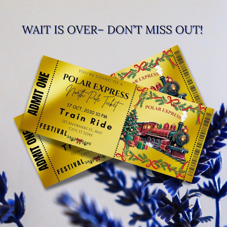 Editable Polar Express Ticket, North Pole Ticket Template, Holiday ...