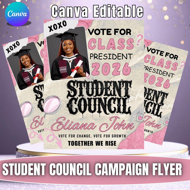Student Council Campaign Flyer Canva Template | Voting Flyer Class ...