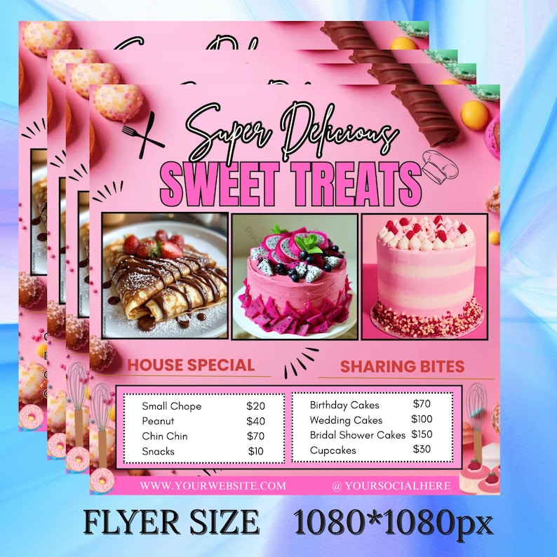Editable Sweet Treats Flyer, Printable Bakery Flyer, Diy Bake Sale ...