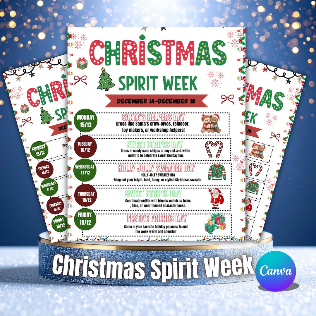 Christmas Spirit Week Flyer, School Spirit Flyer, Event Flyer, Holiday ...