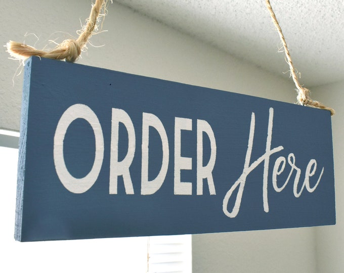Order Here Sign | Restaurant Cafe Coffee Shop Signs | Overhead Double ...