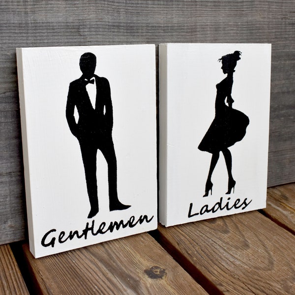 Restroom Ladies and Gentlemen Signs - Etsy