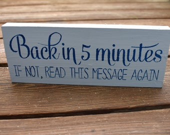 Be right back sign | Etsy