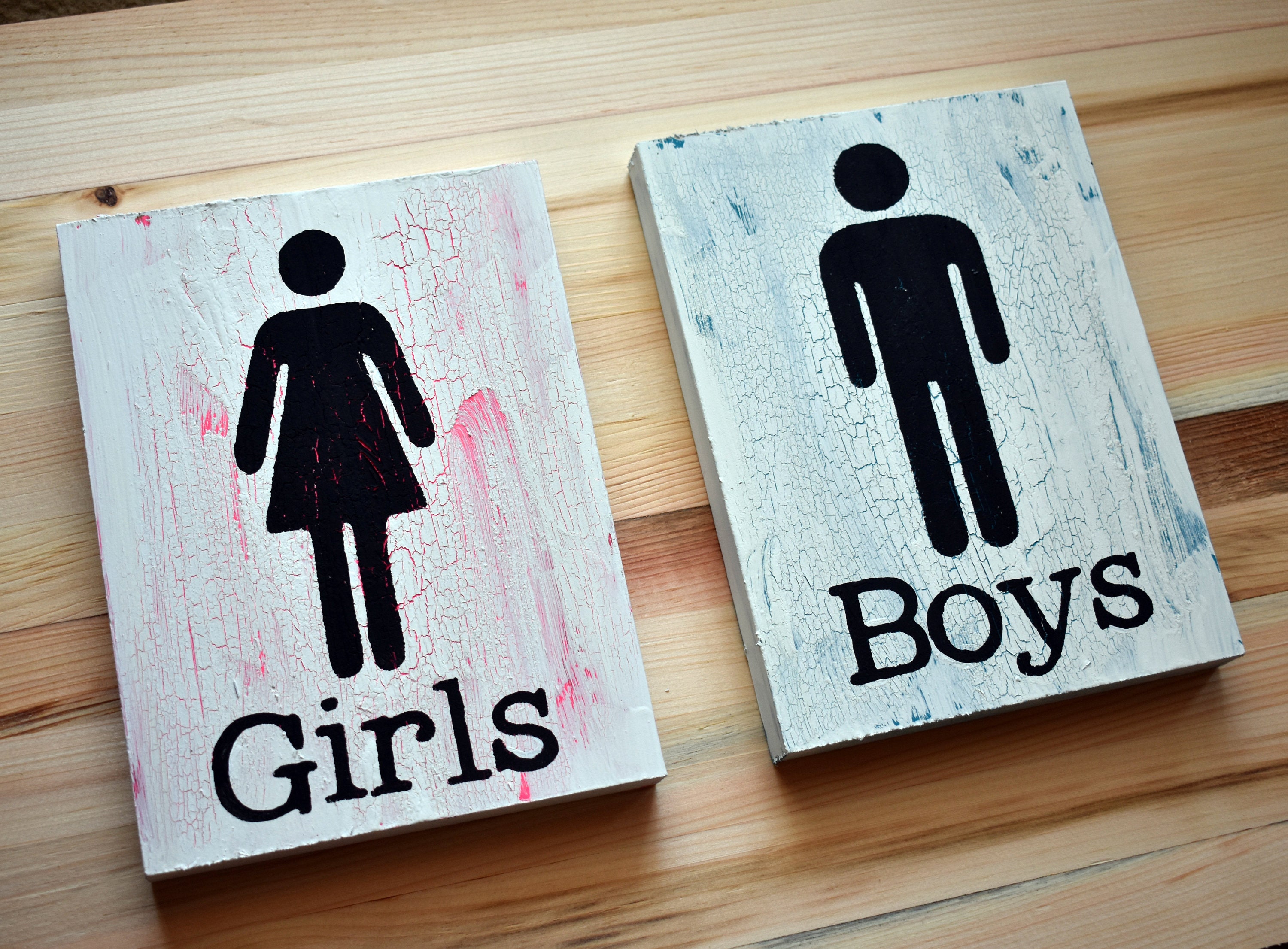 Girls and Boys Restroom Signs Bathroom Facility Signage - Etsy