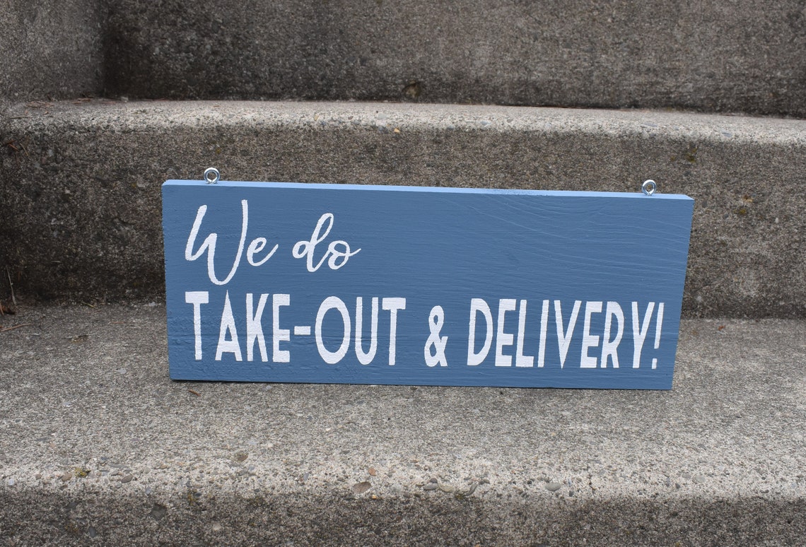 Take-out and Delivery Sign We Do Takeout Restaurant Cafe | Etsy