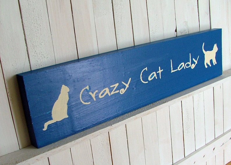 Crazy Cat Lady Sign Wooden Cat Home Decor Cat Lover Gift - Etsy
