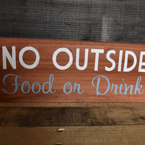 No Outside Food or Drink Sign - Etsy