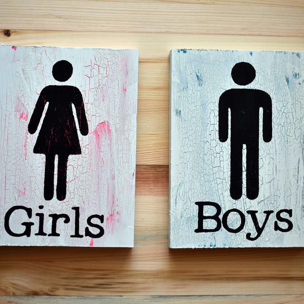Girls and Boys Restroom Signs - Etsy