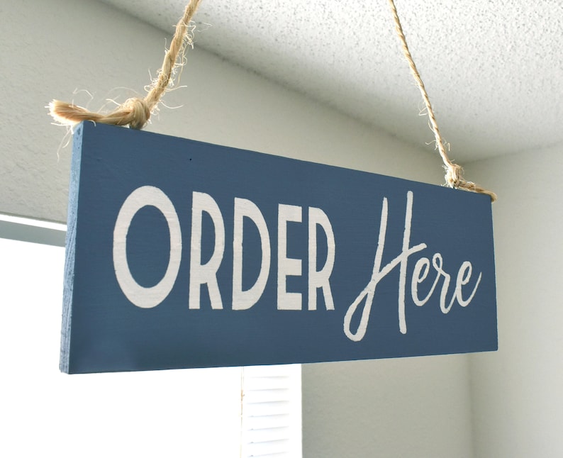 Restaurant Order Here Sign | Cafe Coffee Shop Signs | Overhead Double ...