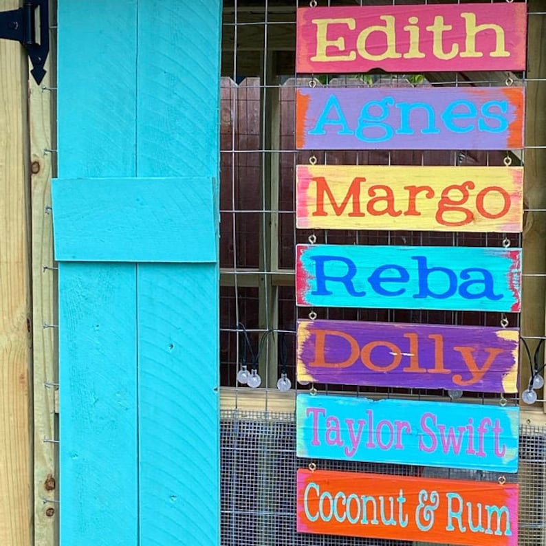 Chicken Name Signs Custom Coop Decor Flock or Farm Animal - Etsy
