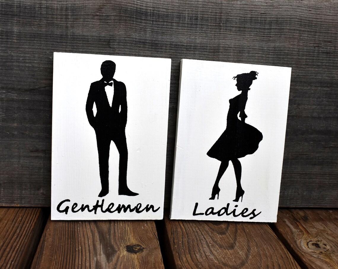Restroom Ladies and Gentlemen Signs | Business Bathroom Signage ...