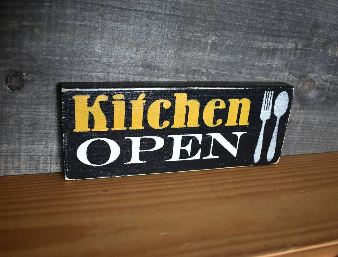 Kitchen Open or Closed Sign Funny Rustic Decor | Etsy