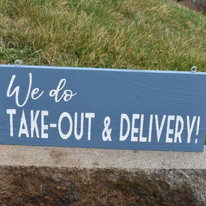 Take-out and Delivery Sign | We Do Takeout | Restaurant Cafe Pizza Shop ...