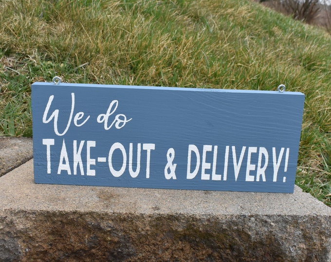 Take-out and Delivery Sign We Do Takeout Restaurant Cafe Pizza Shop ...