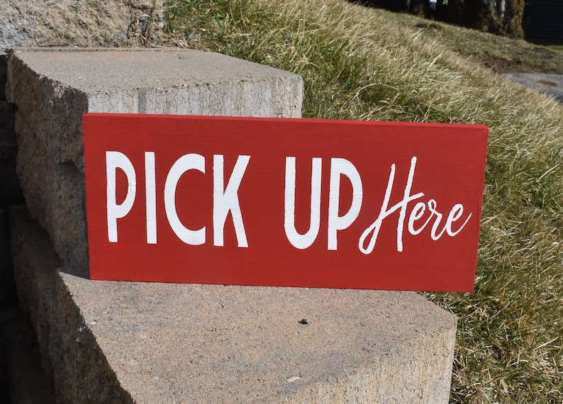 Pick up Here Sign | Double Sided Food Service Signage for Restaurant ...