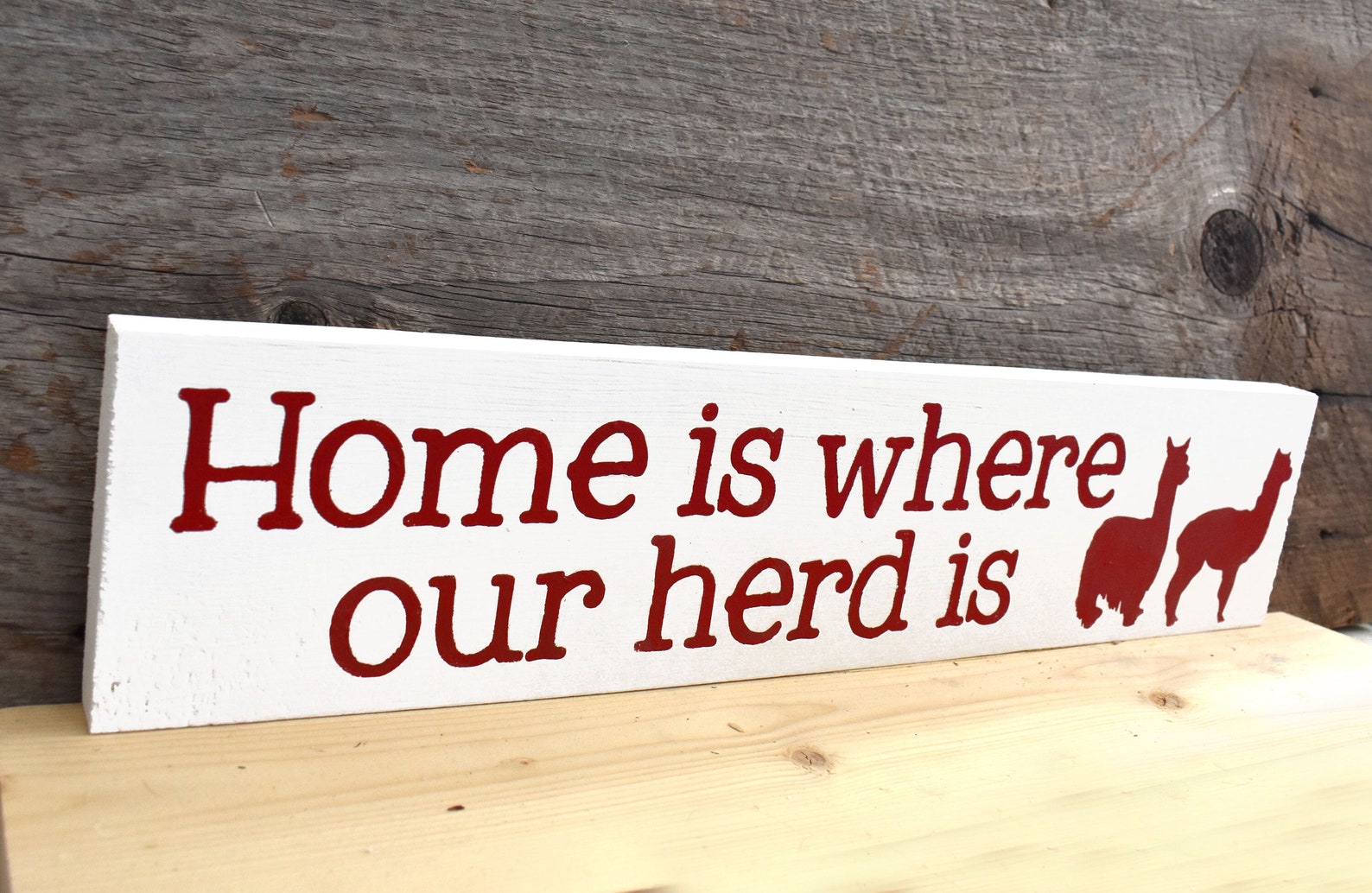 Home is Where Our Herd is Alpaca Sign | Rustic Farm Decor - Etsy
