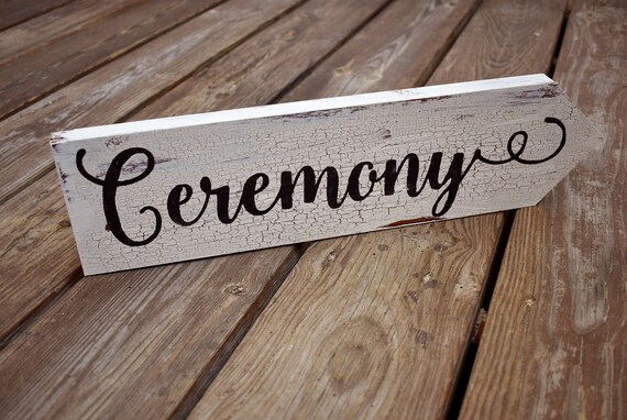 Ceremony Arrow Sign Directional Wedding Signage Rustic | Etsy