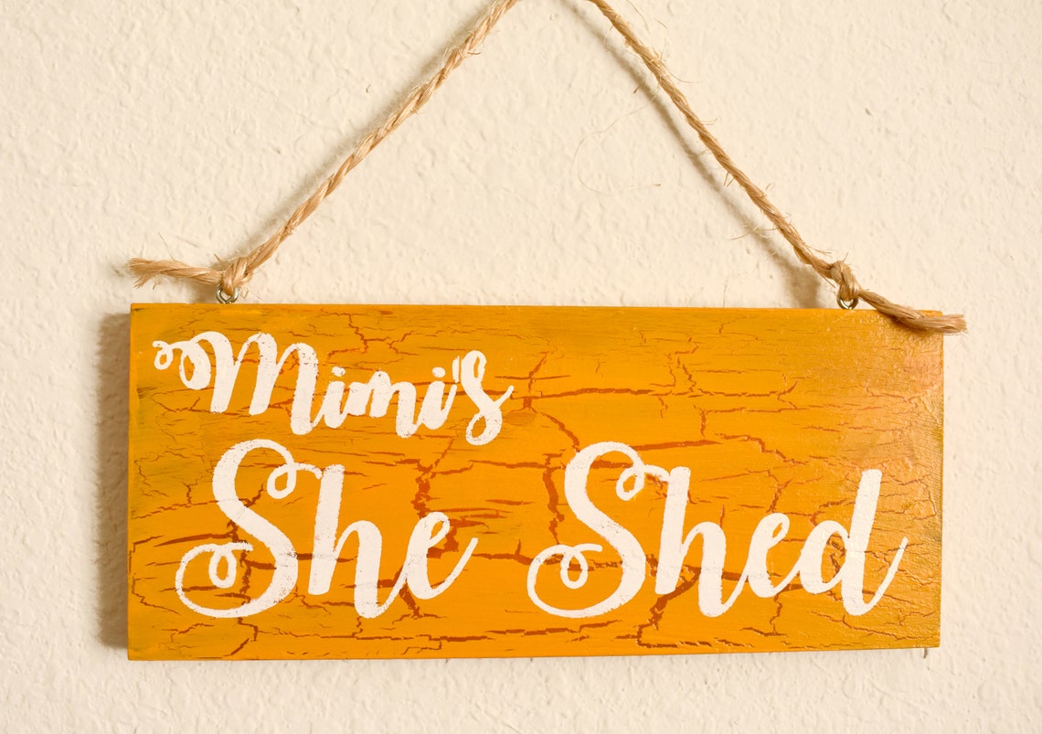 Personalized She Shed Sign Wooden Woman Cave Signage With - Etsy