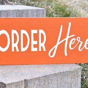 Order Here Sign | Restaurant Cafe Coffee Shop Signs | Overhead Double ...