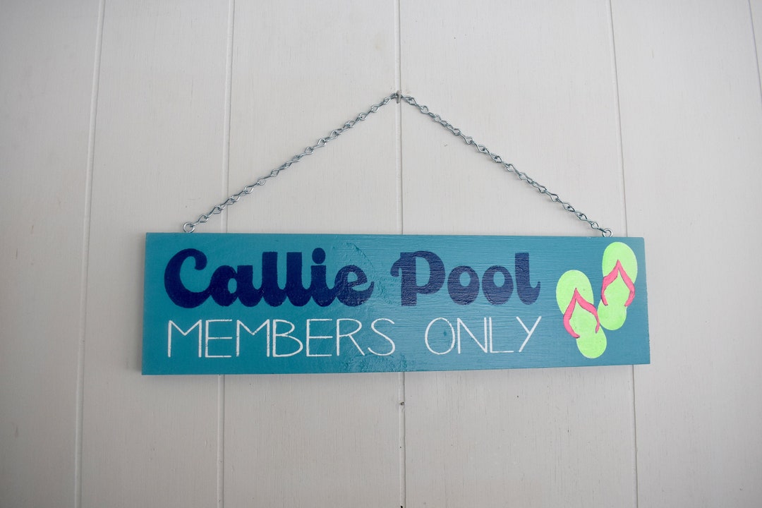Personalized Pool Members Only Sign | Wooden Swimming Pool Fence ...