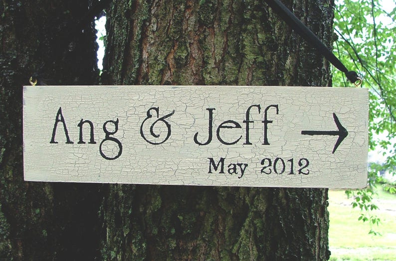 Wedding Name and Date Sign Rustic Directional Signage Any - Etsy