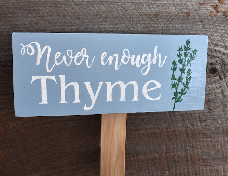 Never Enough Thyme Punny Garden Sign Herb Stake Gifts for - Etsy