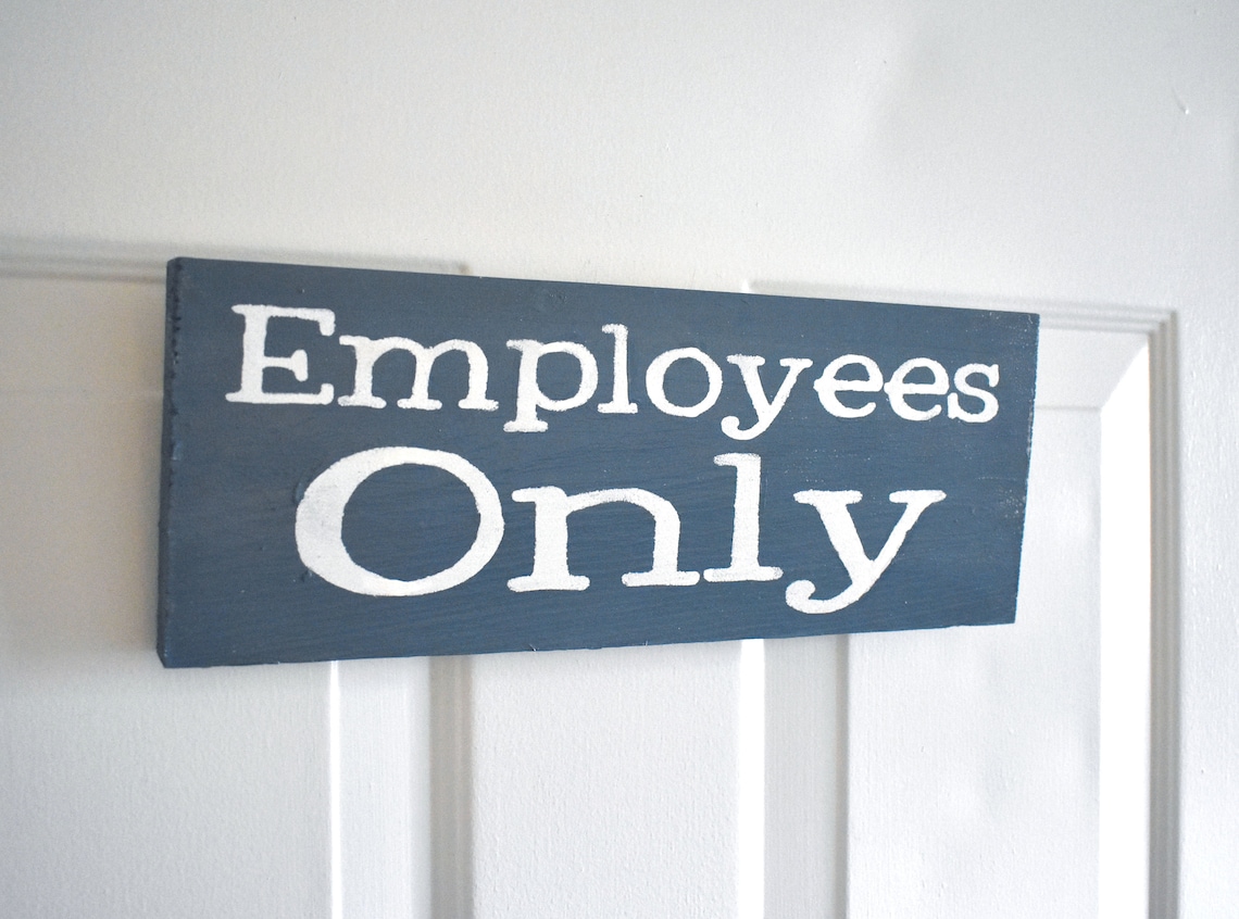 Employees Only Sign Wooden Store Business Signage Staff - Etsy