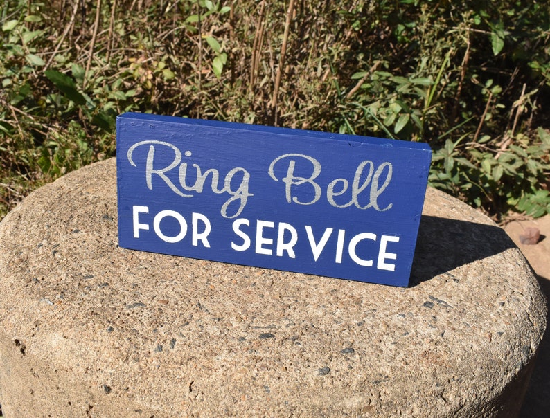 Ring Bell for Service Sign | Hotel Desk Signage | Reclaimed Wood - Etsy