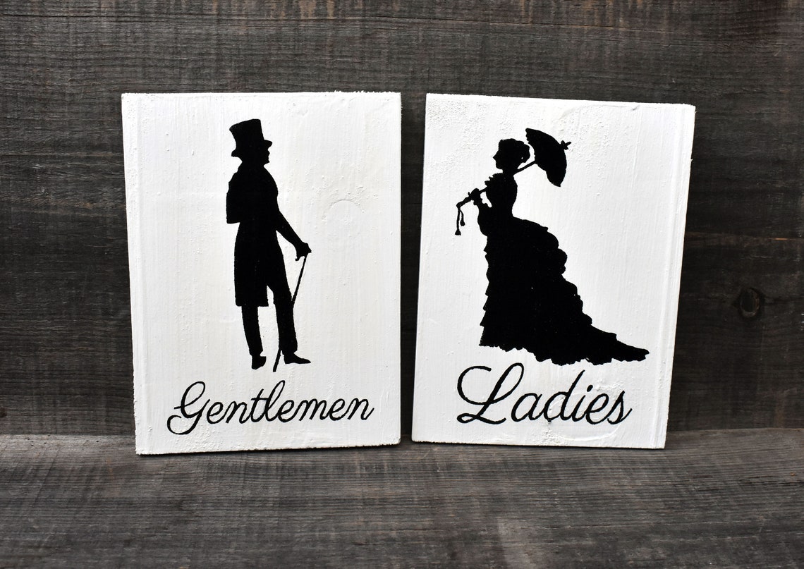 Victorian Ladies and Gentlemen Restroom Signs Paire unique - Etsy Canada