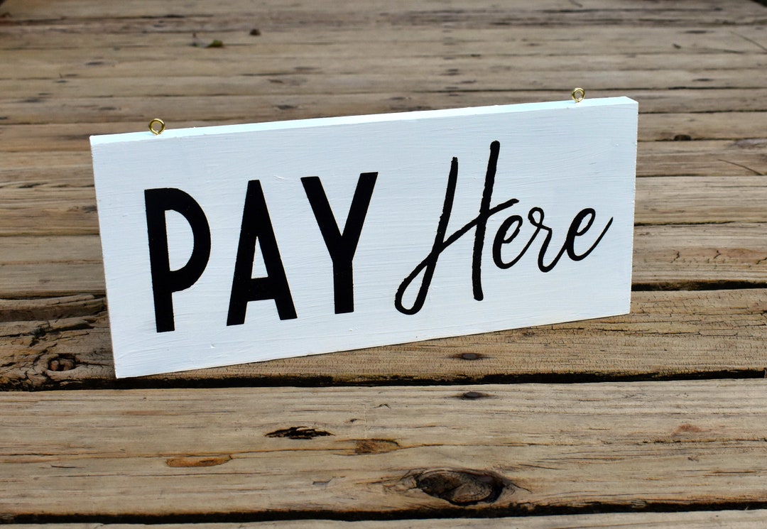 Pay Here Sign | Register Signage for Restaraunt and More - Etsy