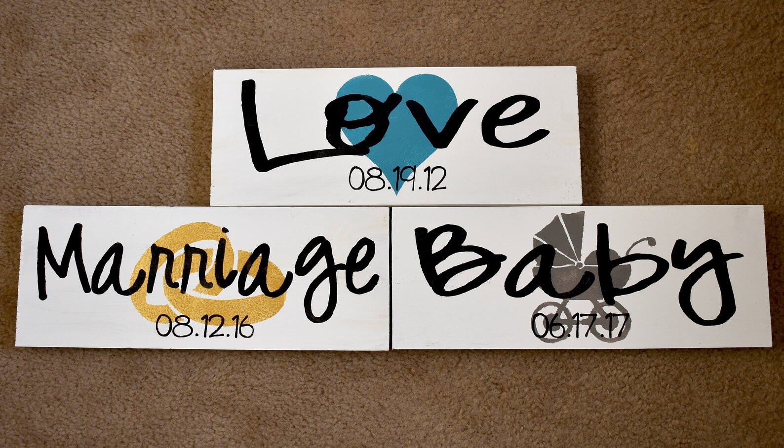 Milestone Love, Marriage, Baby Signs | Wedding Anniversary Gift ...
