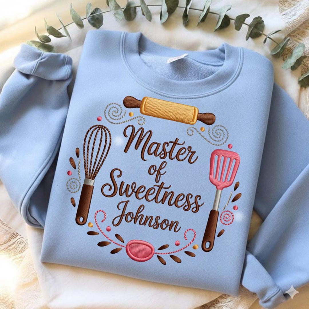 Custom Name Baking Embroidery Designs, Master of Sweetness Bakery Tool ...