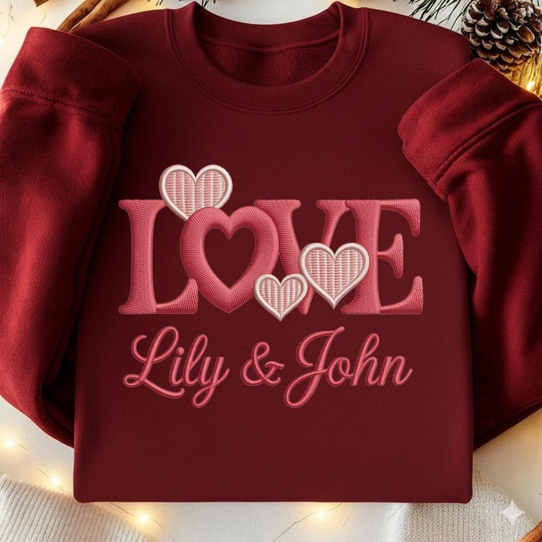 Custom Name Love Machine Embroidery Design, Five Sizes Included ...