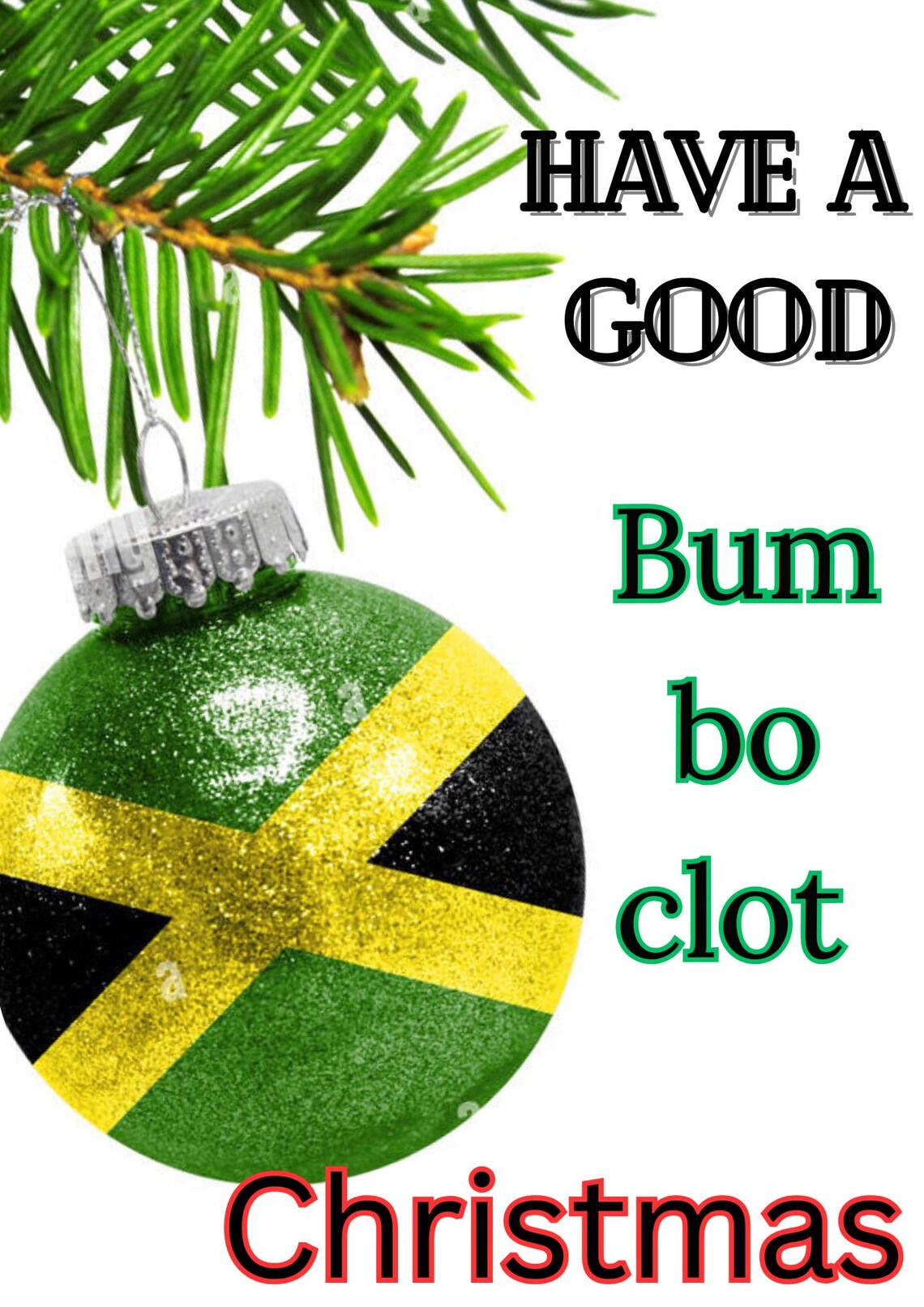 Funny Jamaican Christmas Card Printable | Patois Holiday Card | Instant ...