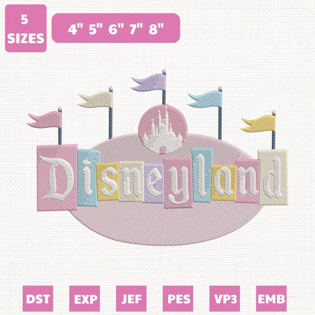 Disneyland Castle Machine Embroidery File, Disney Magic Kingdom Design ...
