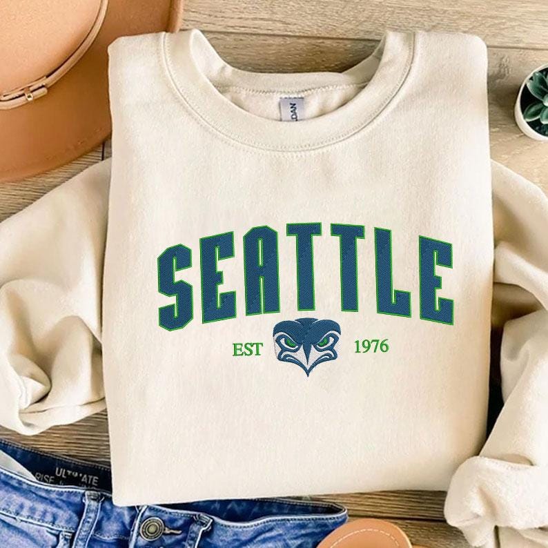 Seattle Bird Machine Embroidery File, Navy Rugby Ball Design (instant ...