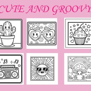 Groovy Coloring Book, Bold and Easy Coloring Pages, Adult Coloring Book ...