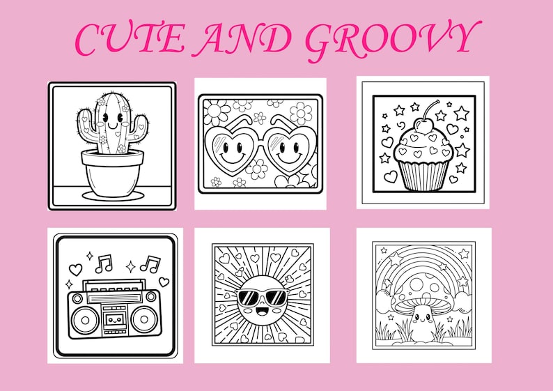 Groovy Coloring Book, Bold and Easy Coloring Pages, Adult Coloring Book ...