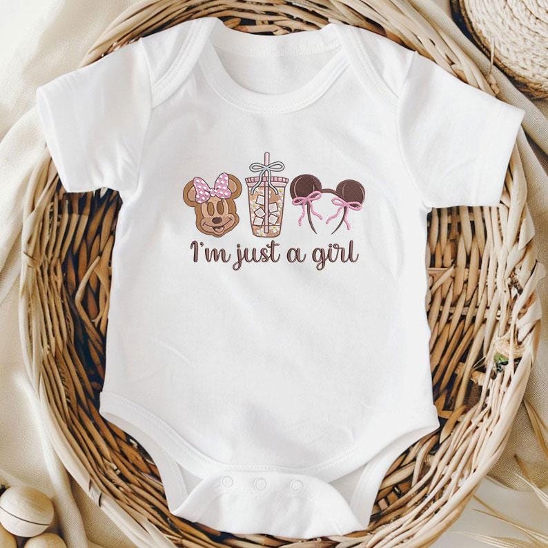 Girl Mouse Coffee Machine Embroidery File, Disney Bow Headband (instant ...