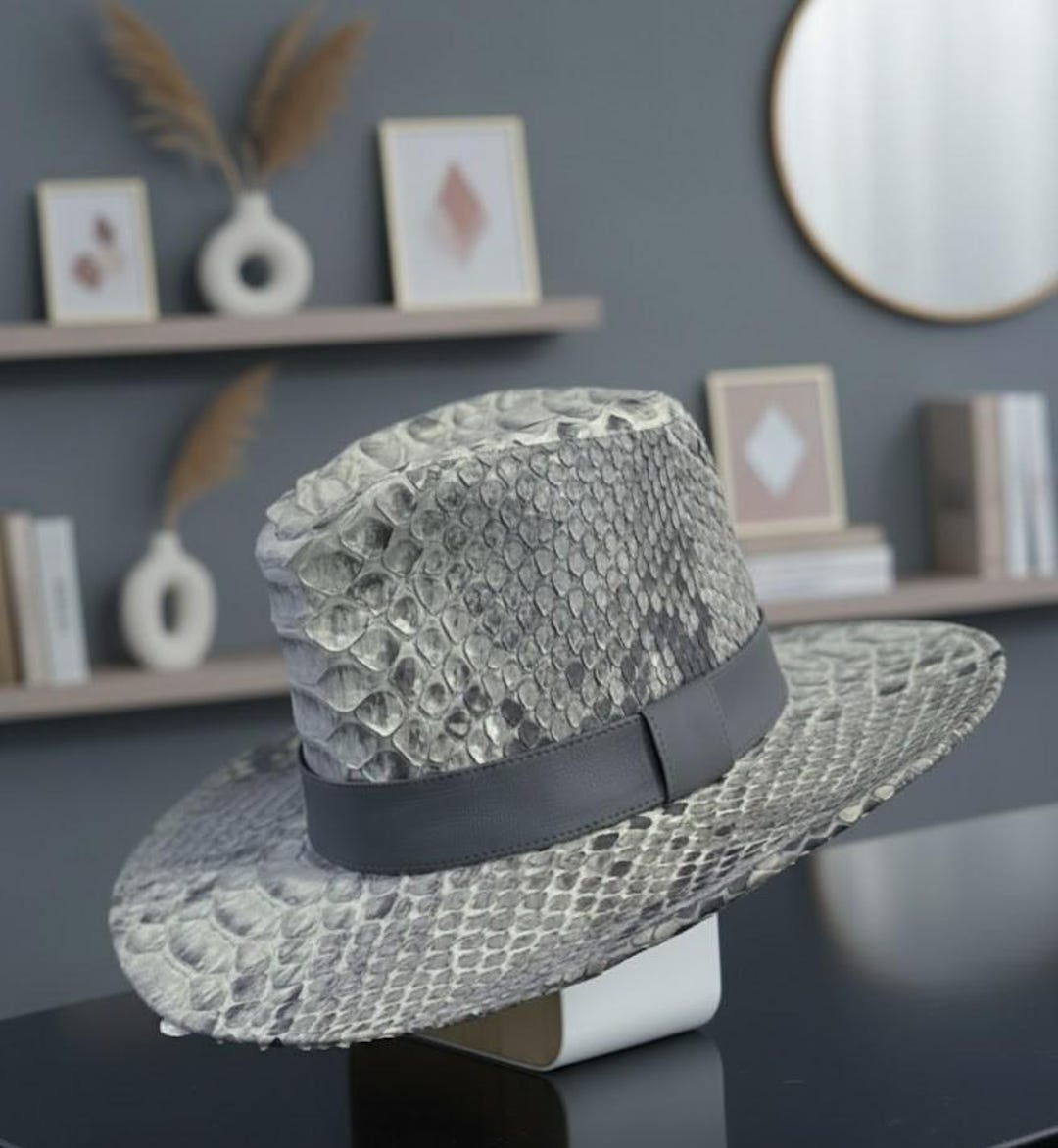 Snakeskin Cowboy Hat, Python Leather Cowboy Hat, Lederkappe ...