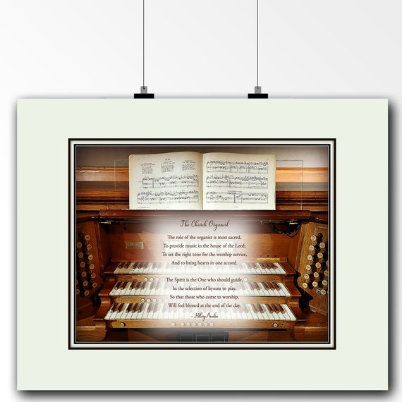 CHURCH ORGANIST POEM Gift Idea Organ Color Photo Musician | Etsy