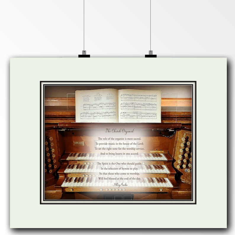 CHURCH ORGANIST POEM Gift Idea, Organ Color Photo, Musician Gift ...