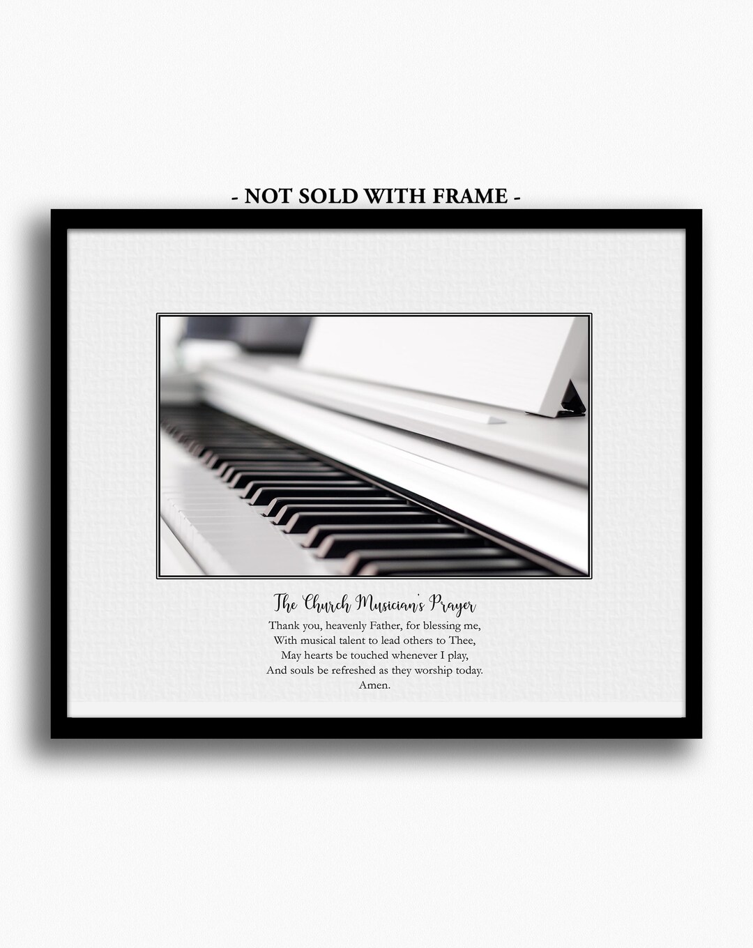CHURCH MUSICIAN PRAYER, Pianist, Piano Player Gift Idea, Original Poem ...