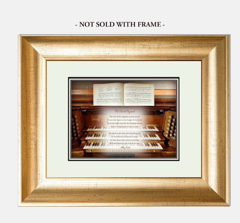 CHURCH ORGANIST POEM Gift Idea, Organ Color Photo, Musician Gift ...