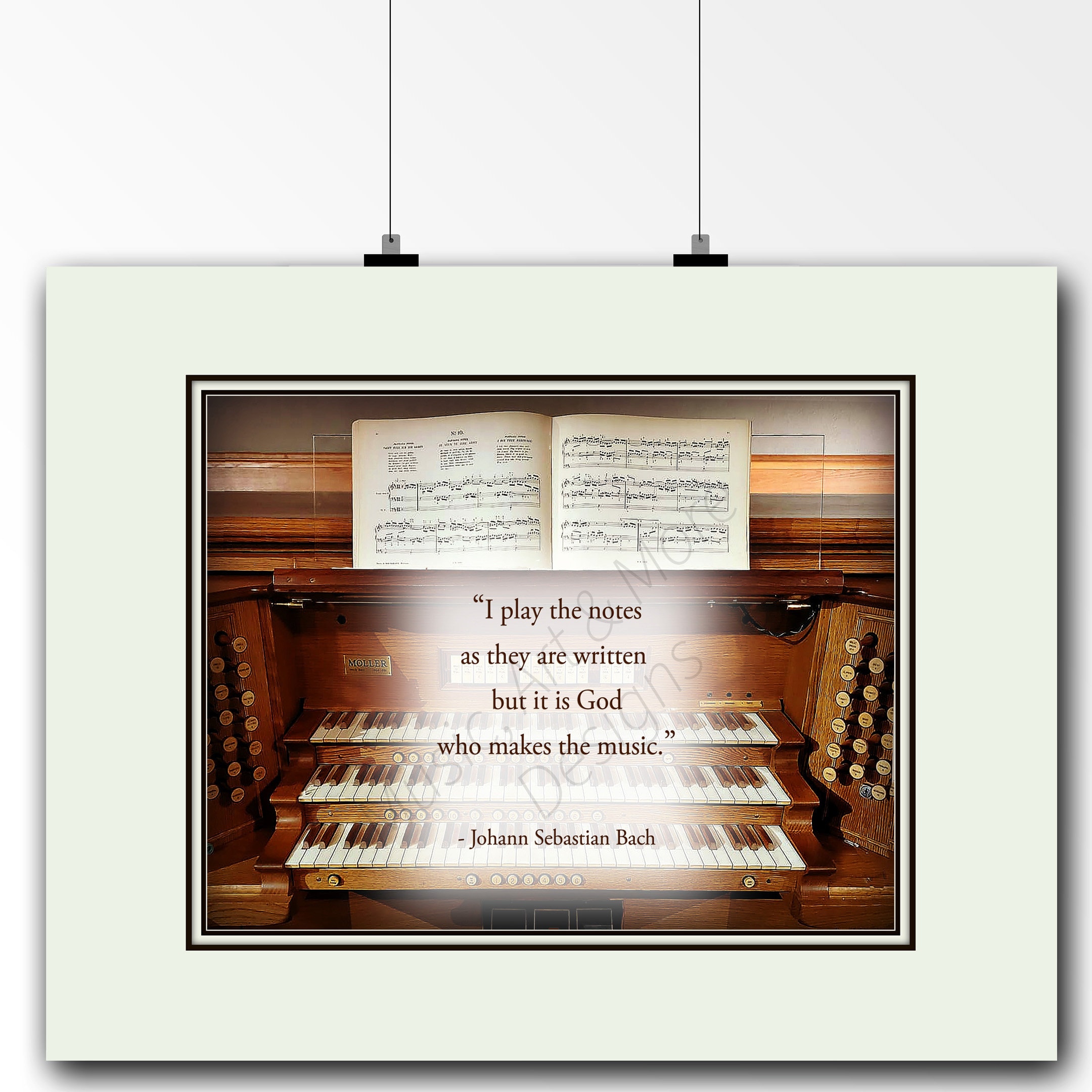 CHURCH ORGANIST GIFT, Bach Music Quote, Christian Choir Room Music ...