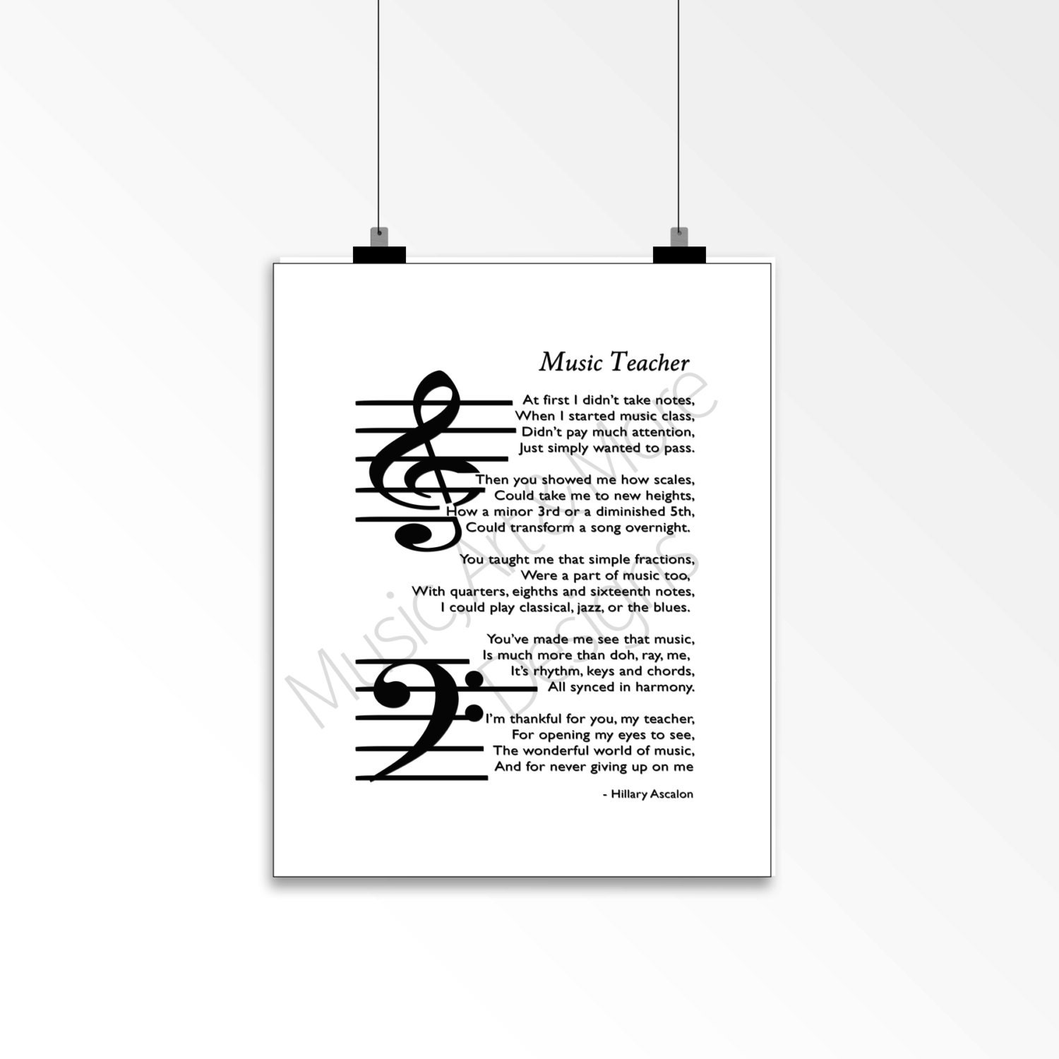 MUSIC TEACHER POEM Pianist Gift Idea Church Pianist Church | Etsy